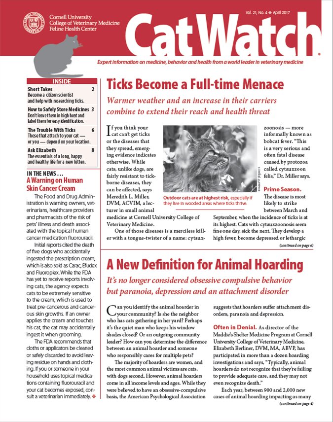 Download the Full April 2017 Issue PDF - Catwatch Newsletter